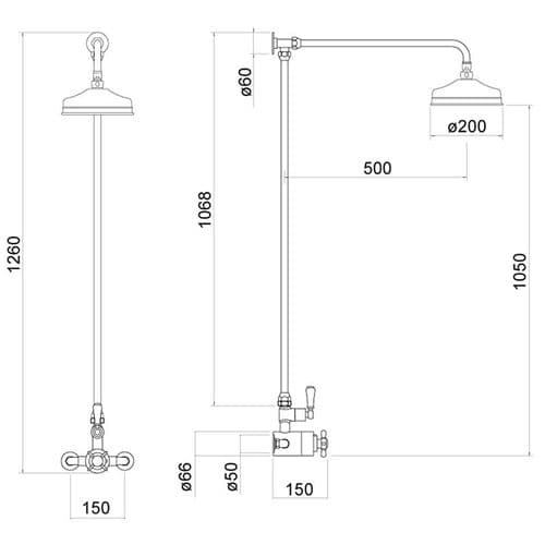Aspire Traditional Exposed Shower & Tap Pack Chrome