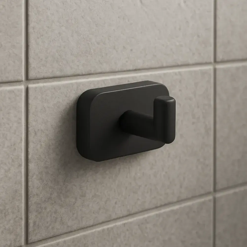 Asti Curved Robe Hook - Matt Black