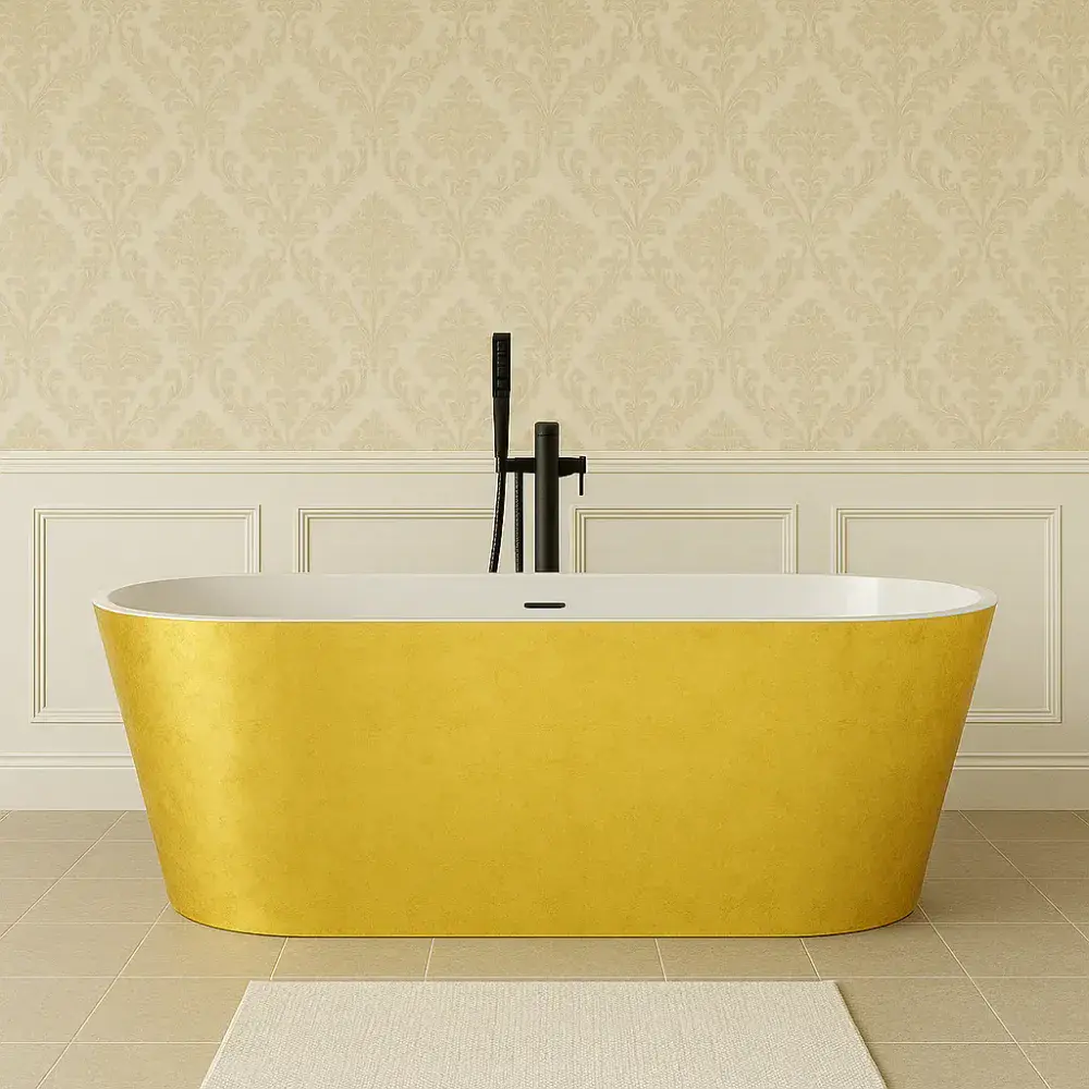 Aurora 1695mm x 795mm Gold Freestanding Double Ended Bath