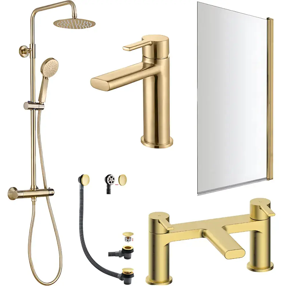 Bathroom Makeover Brassware Pack Brushed Brass