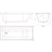 Beaufort Malin 1650 x 700mm Single Ended Bath Thin Rim Extra Space