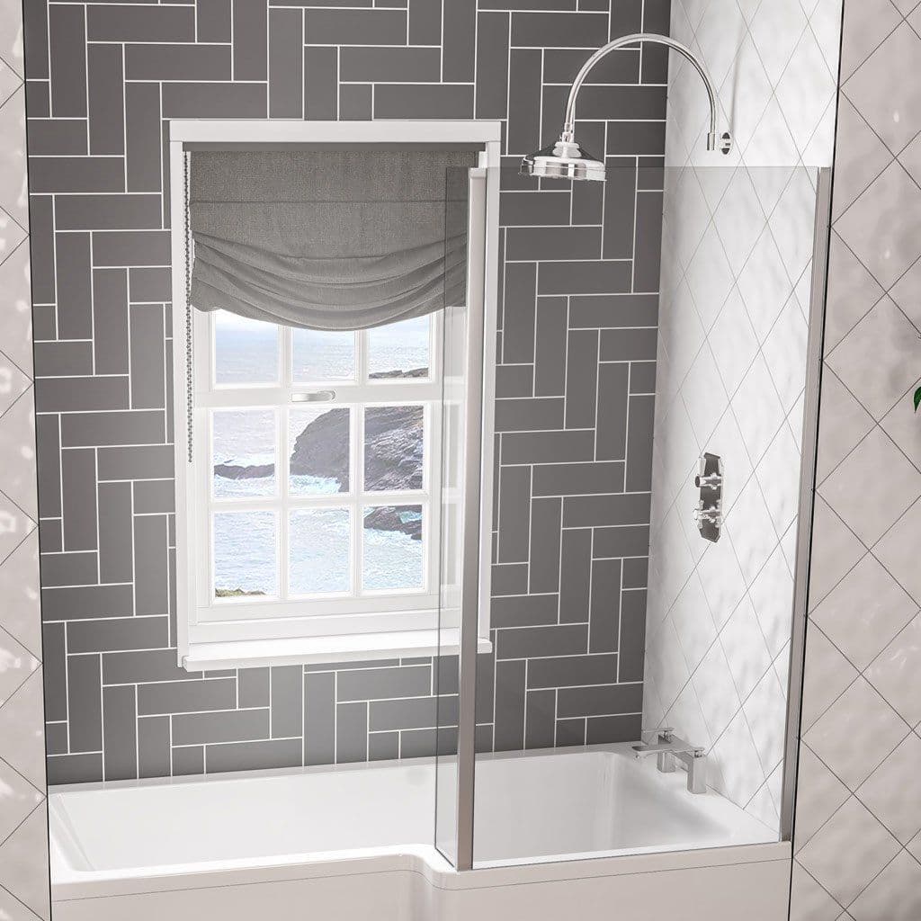 Beaufort Portland L Shape Shower Bath 1500 x 850mm Right or Left Hand