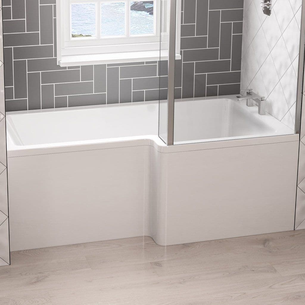 Beaufort Portland L Shape Shower Bath 1600 x 850mm Right or Left Hand