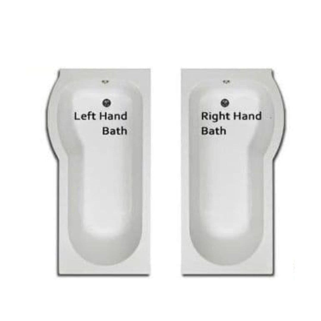 Beaufort Shannon P Shape Shower Bath 1700 x 850mm Right or Left Hand