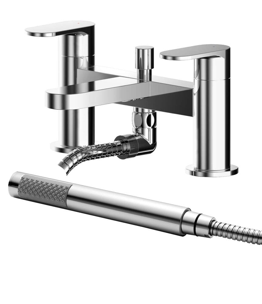 Binsey Deck Mounted Bath Shower Mixer With Kit Chrome