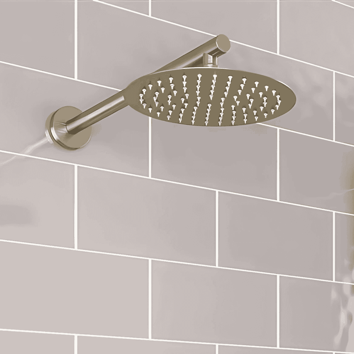 Brushed Brass Concealed Shower Valve with Fixed Head & Handset