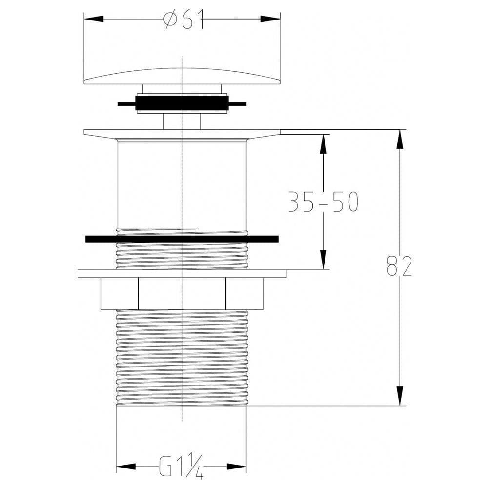 Brushed Brass Sprung Basin Waste Unslotted