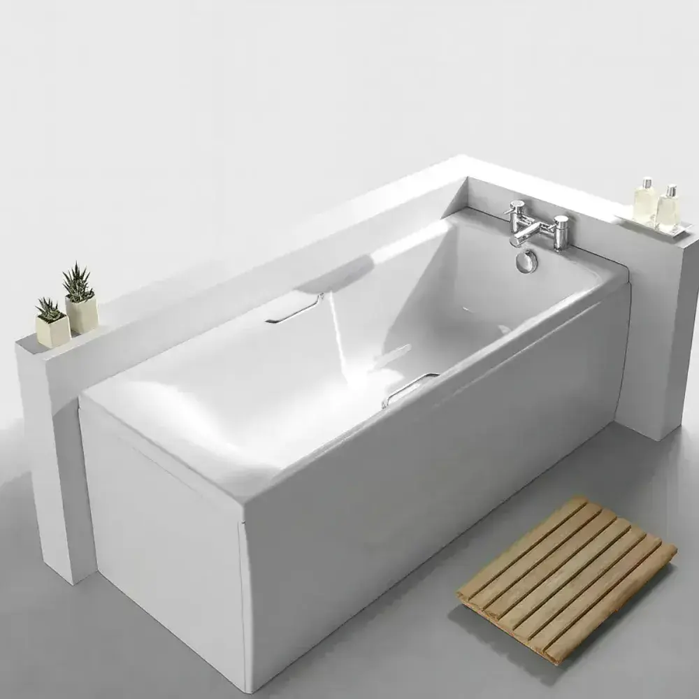 Carron Matrix 1600 x 700mm Single Ended Bath With Chrome Grips- Standard & Carronite Options