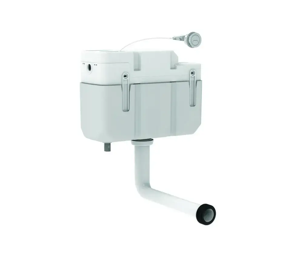 Compact Hidden / Concealed Cistern with Chrome Button - White