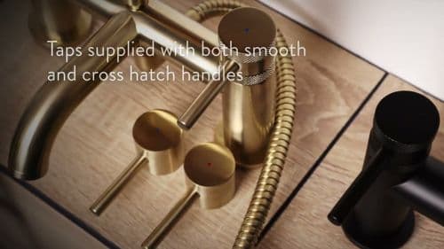 Core Chrome Bathroom Tap Pack with Diamond Cross Hatch Detail