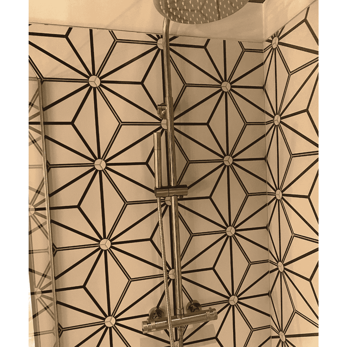 Core Round Rigid Riser Shower Kit Brushed Brass