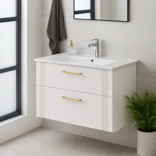 Cranham 1000mm Wall Hung Vanity Unit Matt White inc Basin