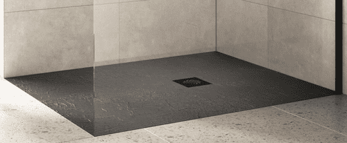 Dark Grey Slate Effect Shower Trays inc Colour Matching Waste