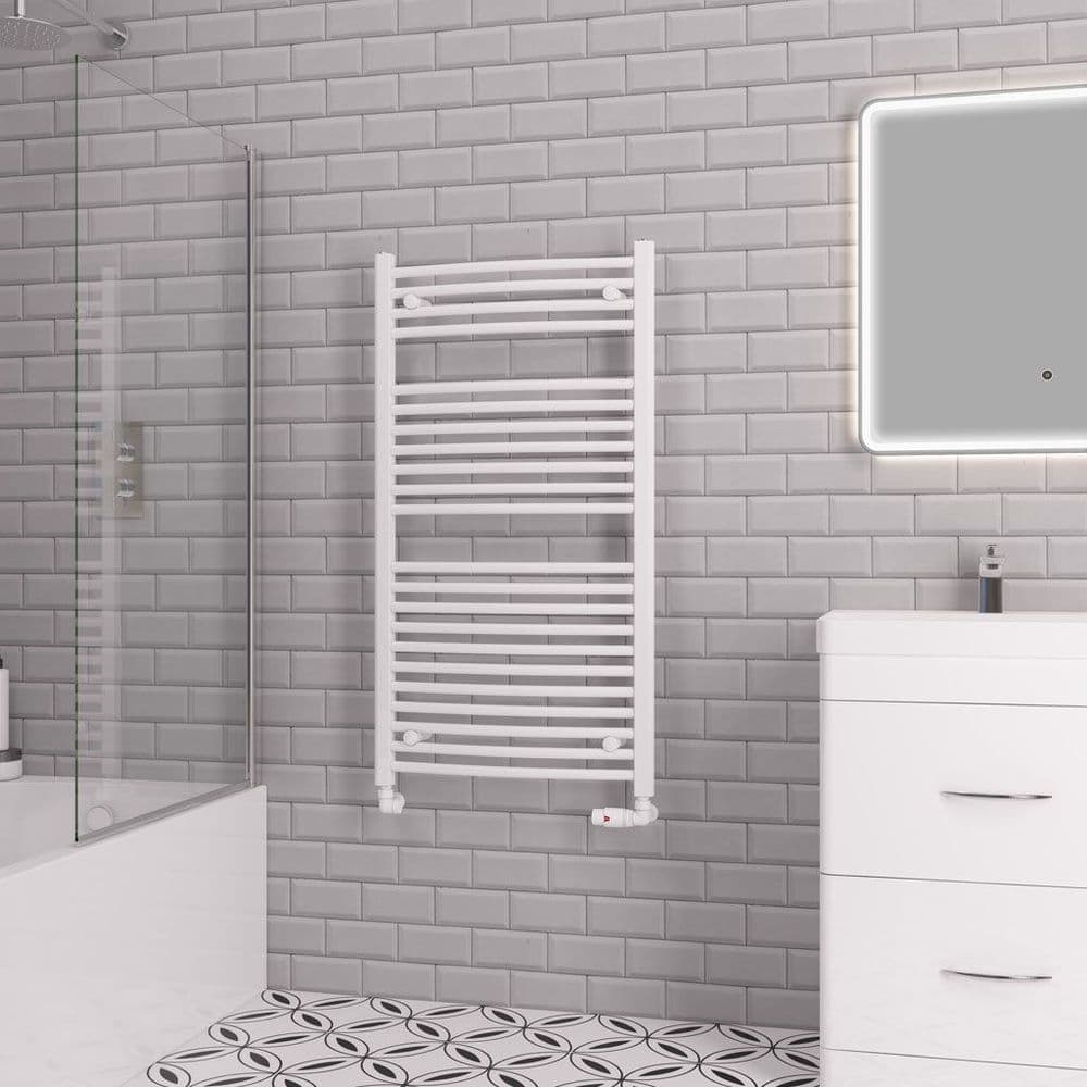 Eastbrook Biava Multirail Curved Towel Radiators - Gloss White ...