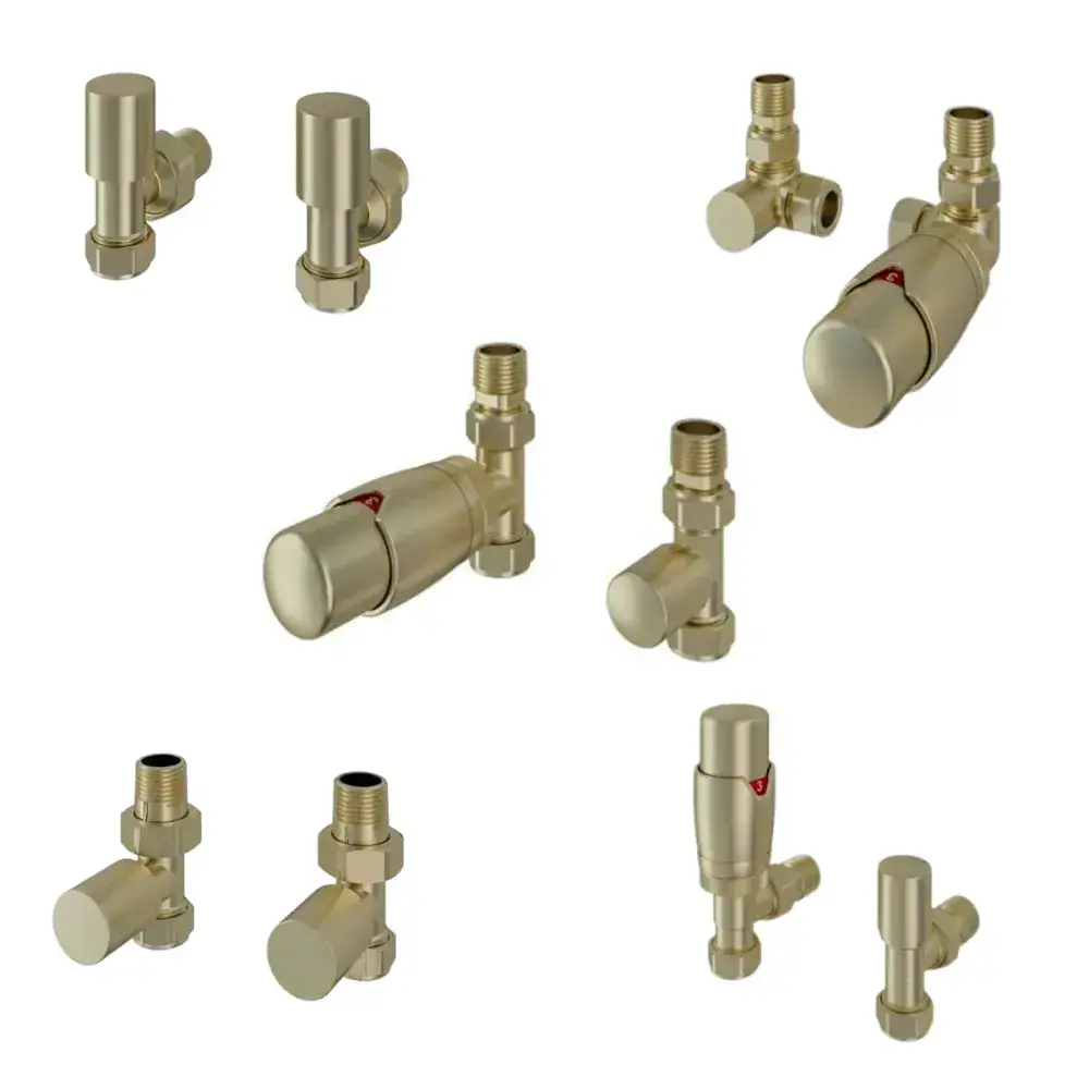 Eastbrook Brushed Brass Radiator Valves - All Styles - Manual ...