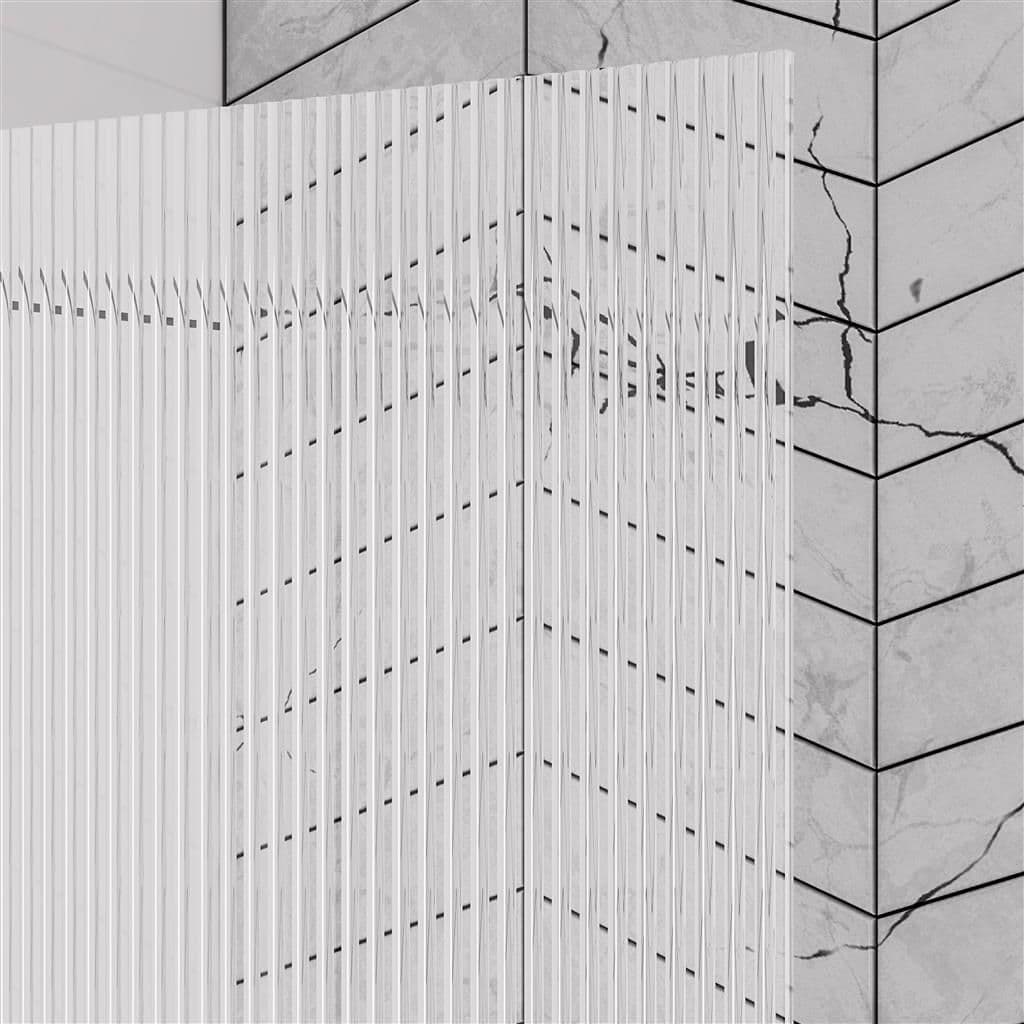 Eastbrook Chrome Fluted Bath Screen - Left Handed