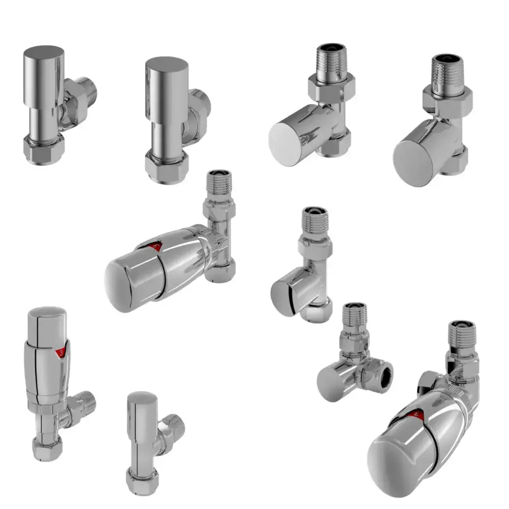 Eastbrook Chrome Radiator Valves - All Styles - Manual & Thermostatic
