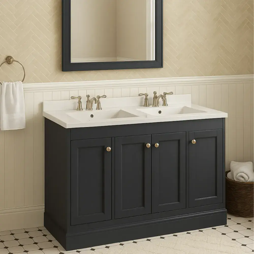 Eastbrook Hardwick Square 120 CM Double Bowl Vanity Unit Matt Anthracite