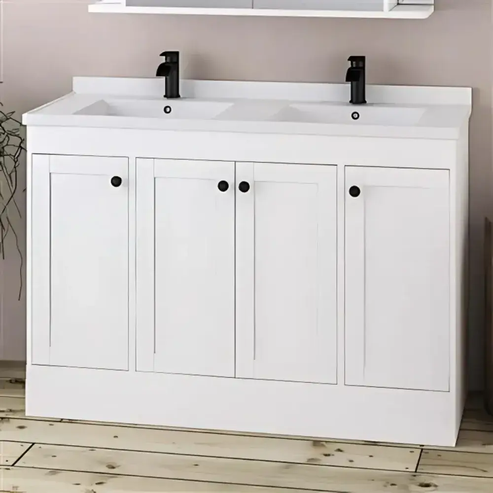 Eastbrook Hardwick Square 120 CM Double Bowl Vanity Unit Matt White
