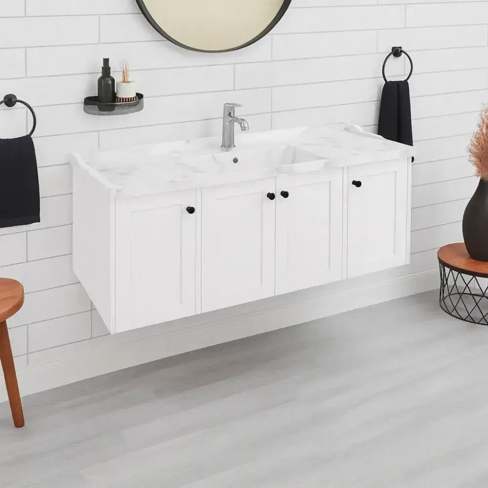 Eastbrook Hardwick Square 120 CM Wall Hung Vanity Unit Matt White