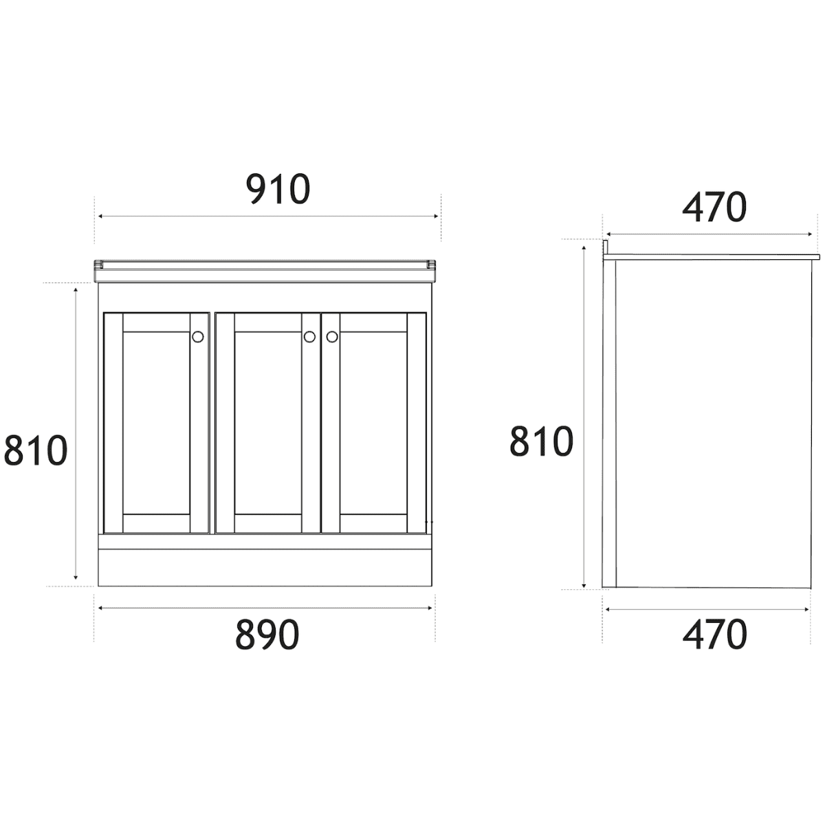 Eastbrook Hardwick Square 90 CM Vanity Unit Matt Anthracite