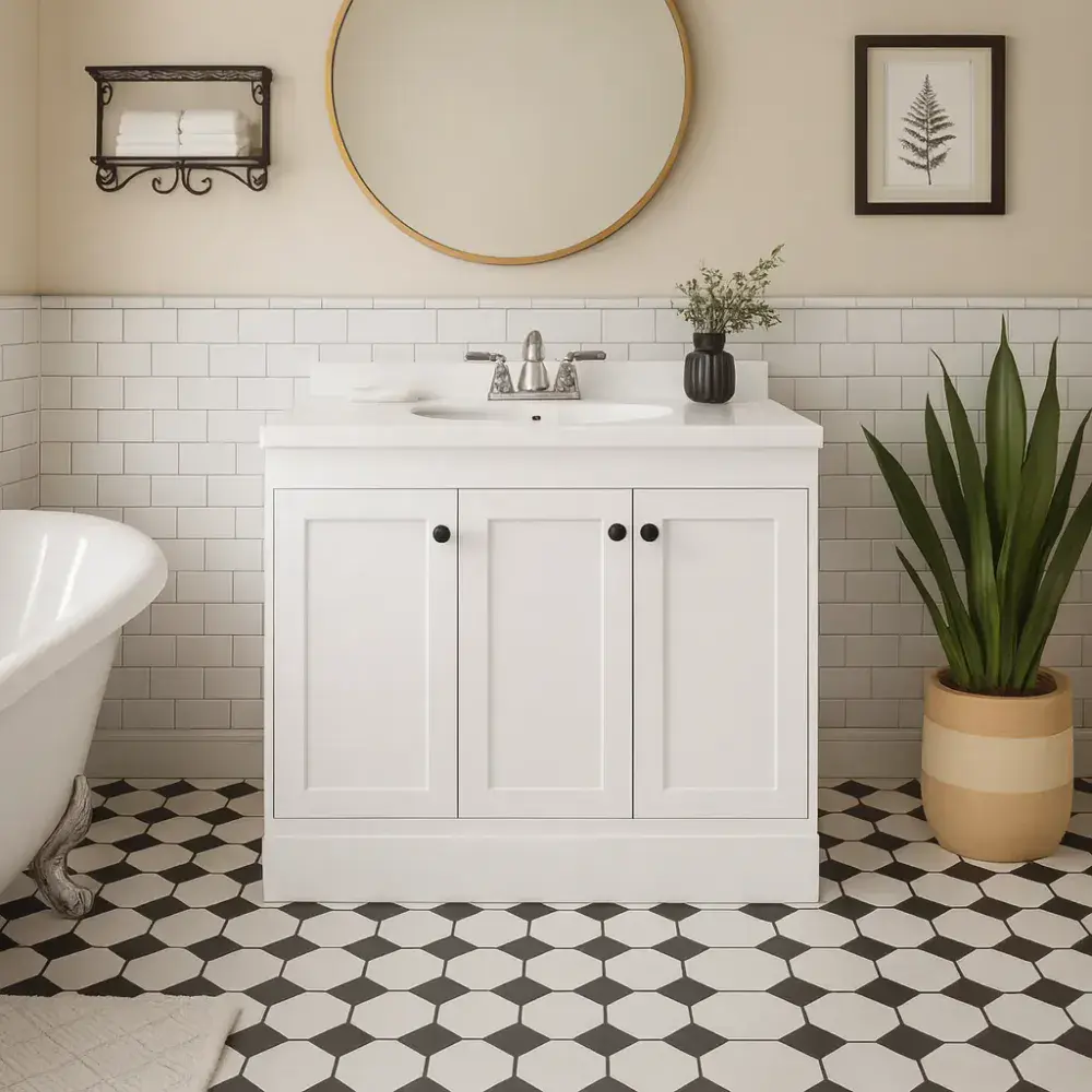 Eastbrook Hardwick Square 90 CM Vanity Unit Matt White