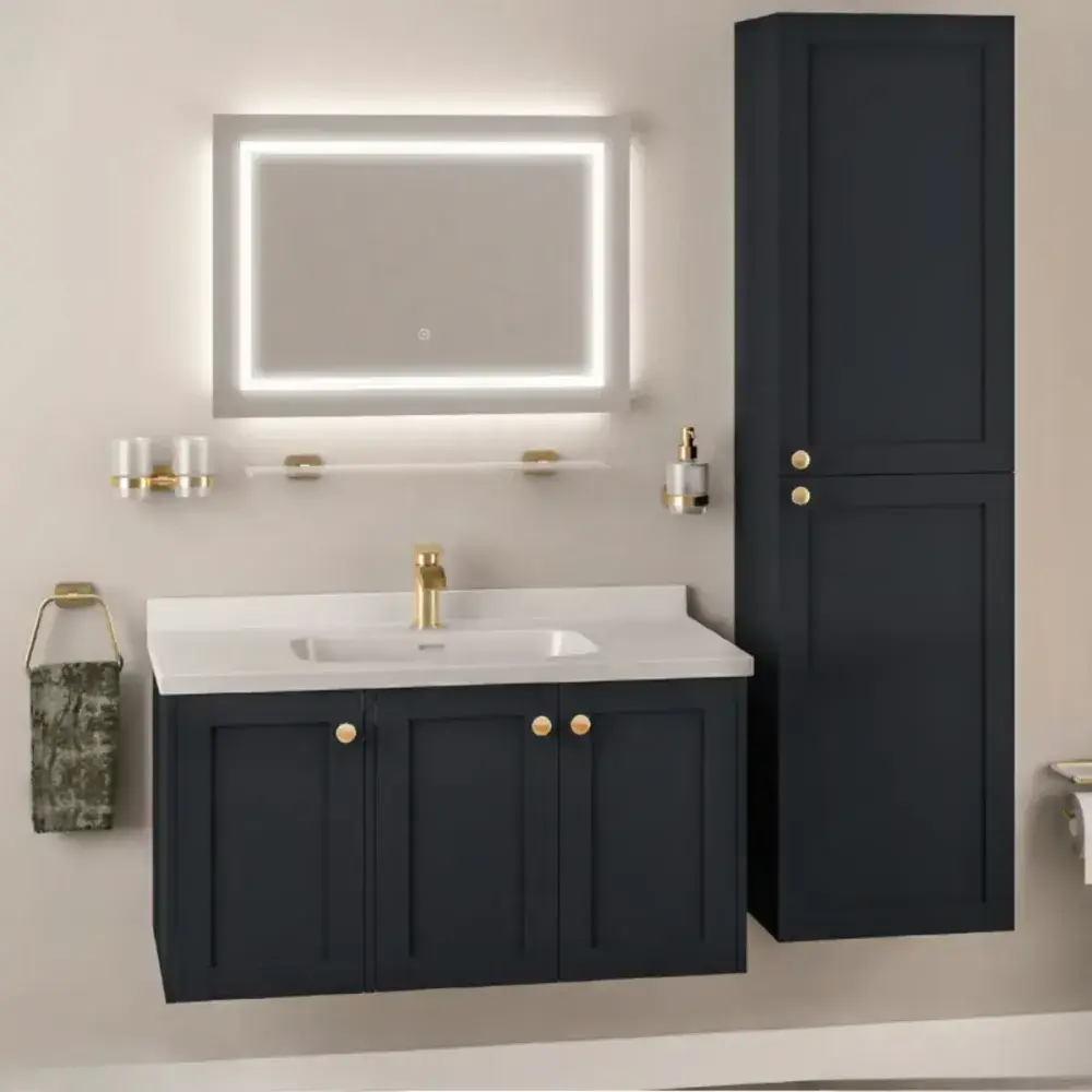 Eastbrook Hardwick Square 90 CM Wall Hung Vanity Unit Matt Anthracite