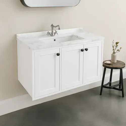 Eastbrook Hardwick Square 90 CM Wall Hung Vanity Unit Matt White