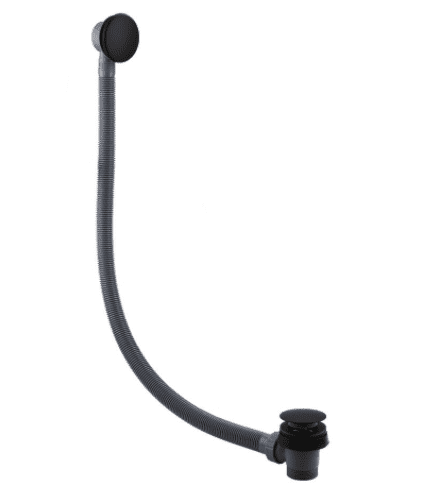 Easyclean Matt Black Push Button Bath Waste & Overflow