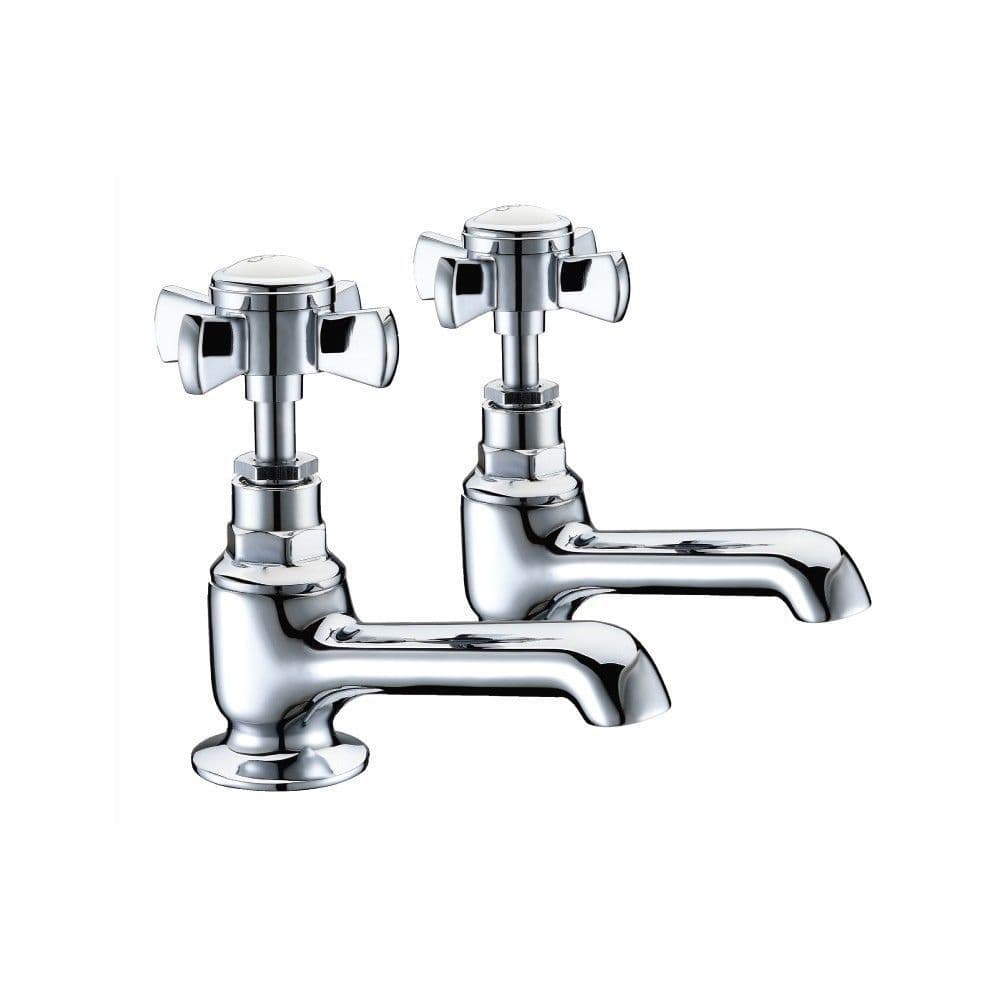 Eden Chrome Basin Taps - Traditional Cross Head Style