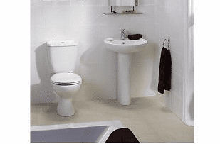 Essential Bathroom Suite with Bath Toilet Basin Set Taps and Wastes