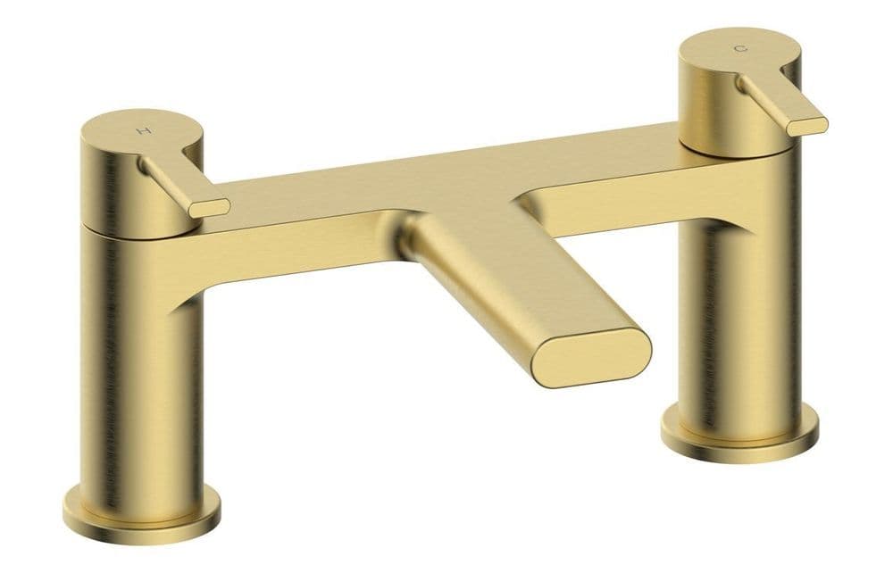 Evolve Bath Filler Tap Brushed Brass Modern Lever Style