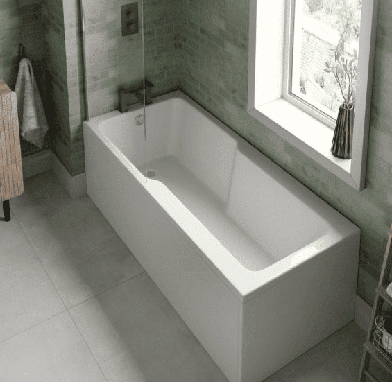 Evolve Single Ended Shower Bath 1700mm x 750mm White