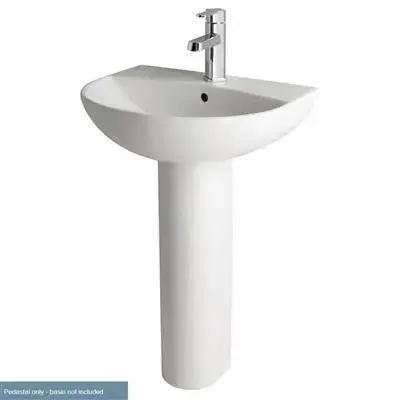 Farringdon 50cm x 40cm 1 Tap Hole Ceramic Cloakroom Basin with Pedestal ...