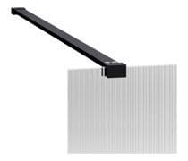 Fluted Black 1200mm Walk in Shower Screen Optional Side Panel