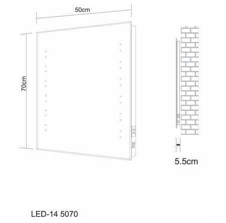 Frontline Ballina Led Bathroom Mirror 700H x 500mm
