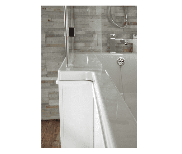 Frontline Blok L-Shape Square Shower Bath Pack with Chrome Screen & Panel
