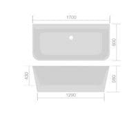 Frontline Mono Luxury 1700 x 800mm Back To Wall Freestanding Bath