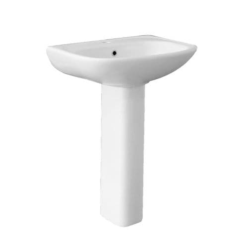 Frontline Monty Basin With Full Pedestal - 560mm Wide - White - 1 or 2 ...