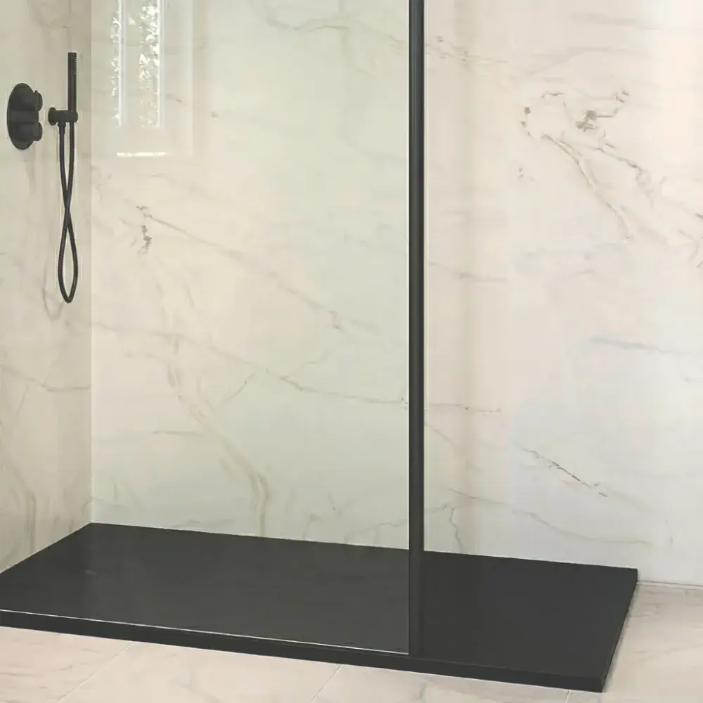 Frontline Structure 24mm Slate Effect Shower Tray - Black