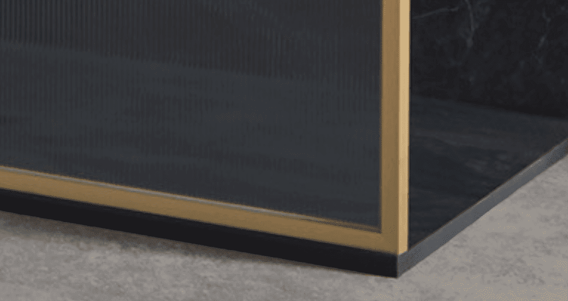 Frontline Velar Brushed Brass 1000mm Walk in Shower Screen