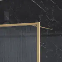 Frontline Velar Fluted Brushed Brass 1200mm Walk in Shower Screen