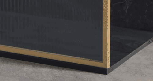 Frontline Velar Fluted Brushed Brass 1200mm Walk in Shower Screen