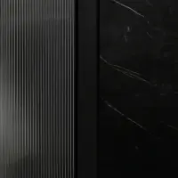 Frontline Velar Fluted Matt Black 1200mm Walk in Shower Screen