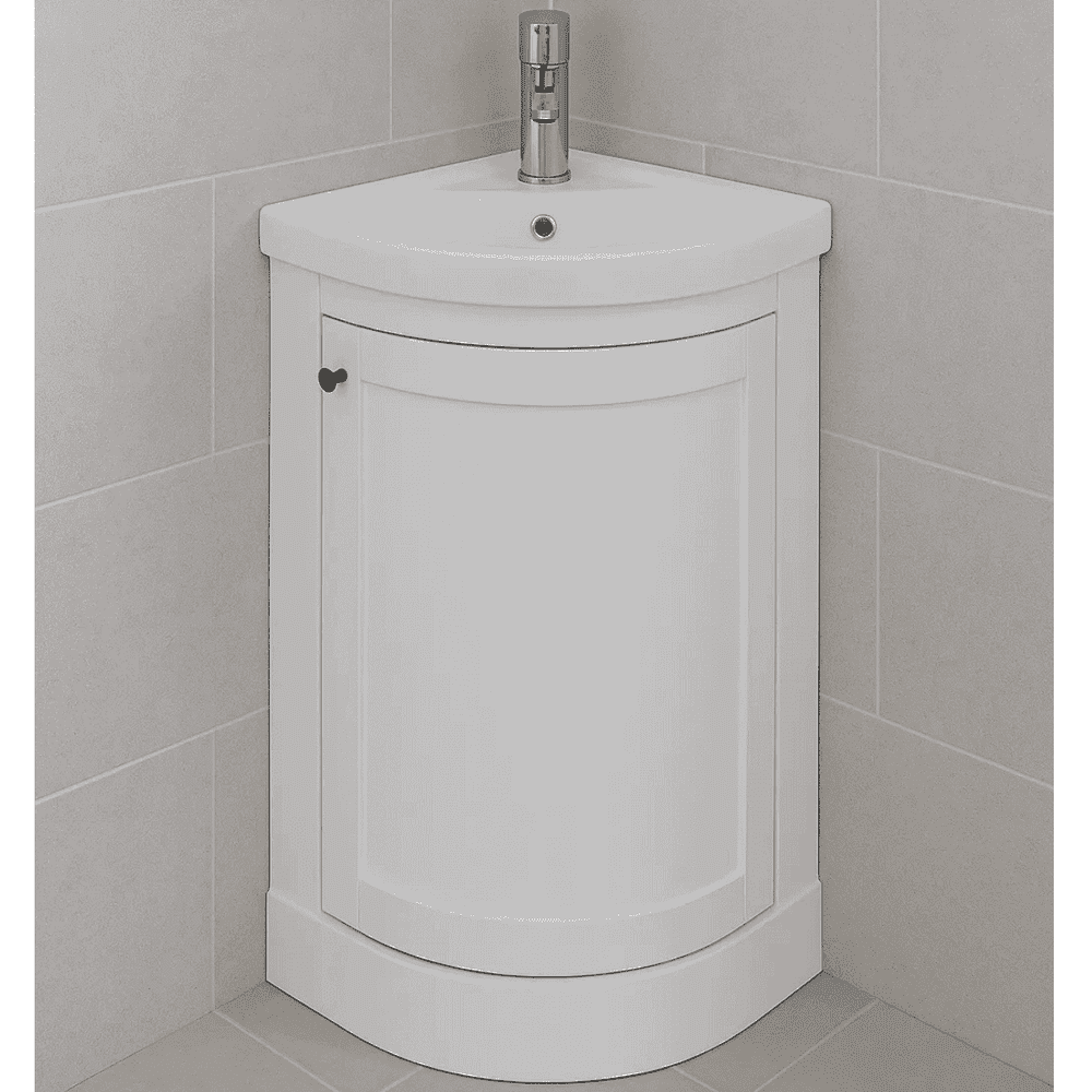 Hardwick 43CM Corner Basin & Unit - Matt White