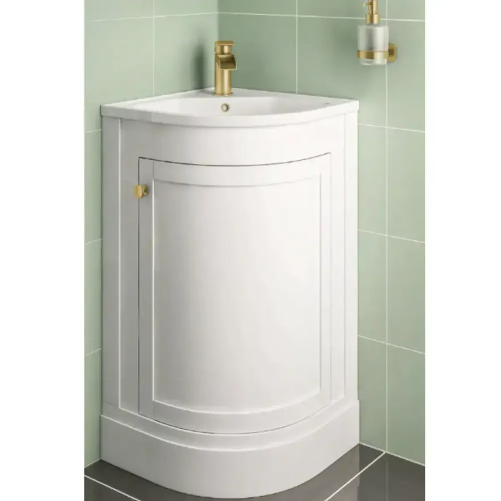 Hardwick 43CM Corner Basin & Unit - Matt White