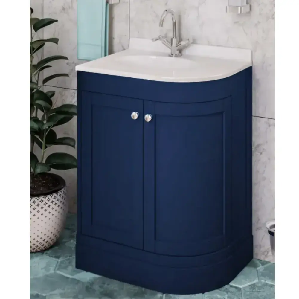 Hardwick 60CM Curved Edge Unit - Matt Blue - Left or Right Hand