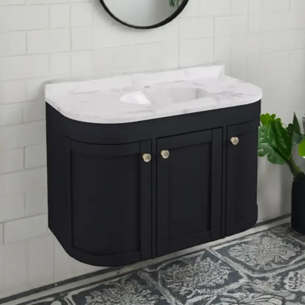 Hardwick 90CM Traditional Wall Hung Vanity Unit - Matt Anthracite