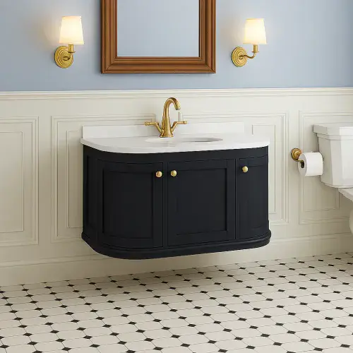 Hardwick 90CM Traditional Wall Hung Vanity Unit - Matt Anthracite