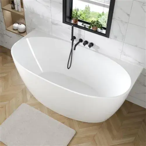 Harlton Back To Wall Bath 1500 x 750 x 580mm 430mm depth Freestanding ...